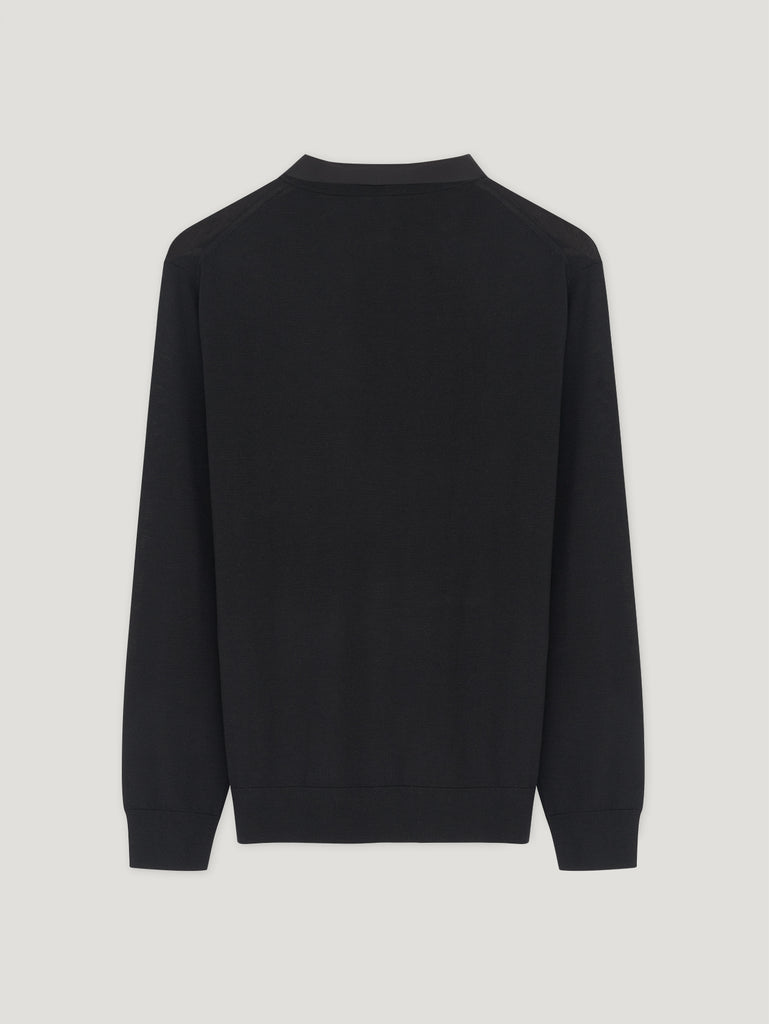 Black/Black The Smoking Polo | Merino Polo Shirts | Connolly Shop