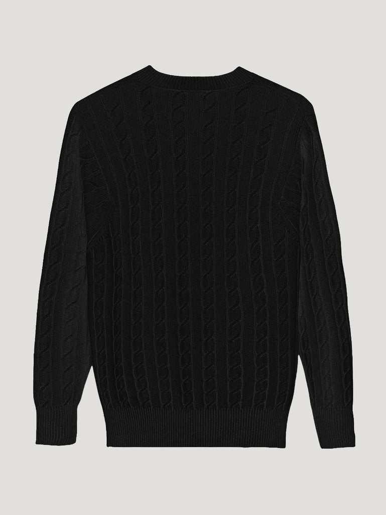 Black Favourite Cable Sweater | Knitwear | Connolly Cashmere