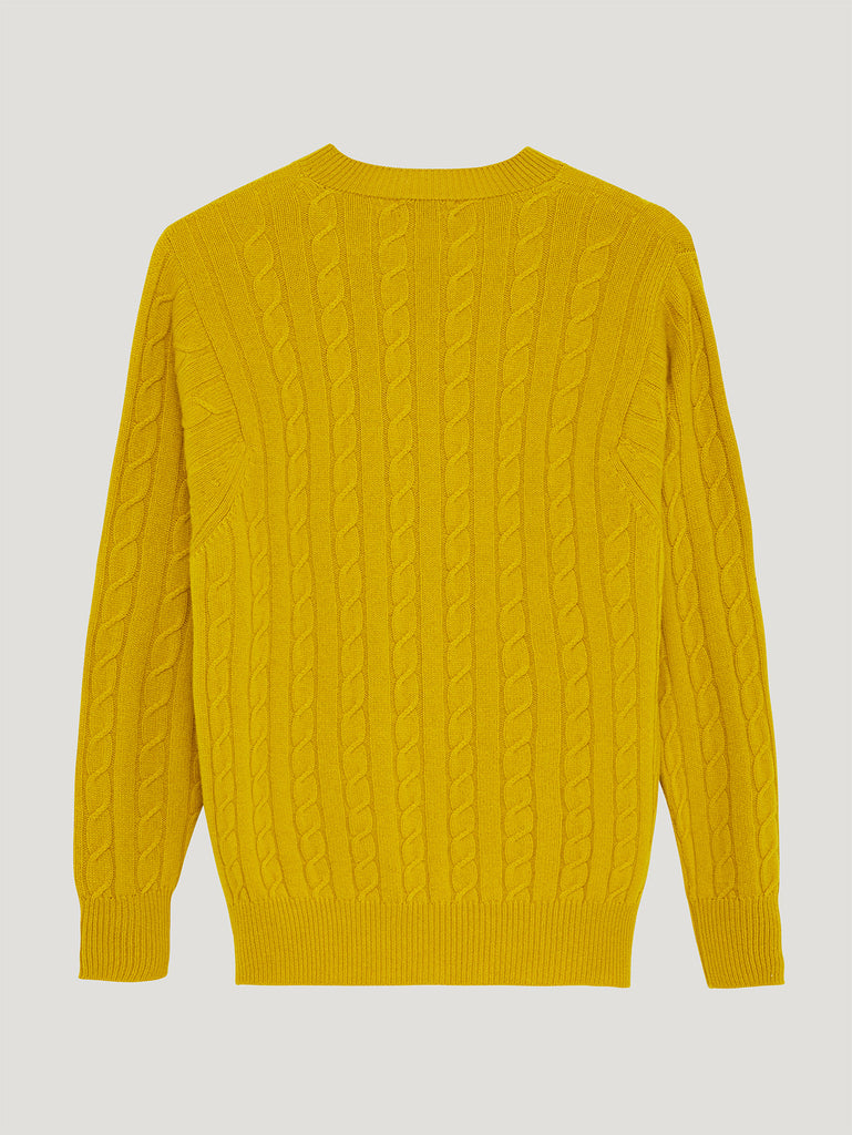Yellow Favourite Cable Sweater | Cashmere Knitwear | Connolly Jumper