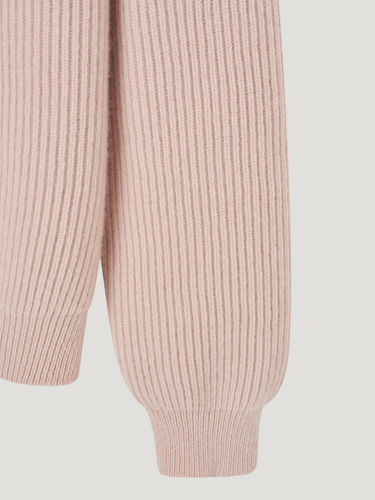 Powder Pink Driving Sweater | Cashmere Jumper | Connolly Cashmere Knit