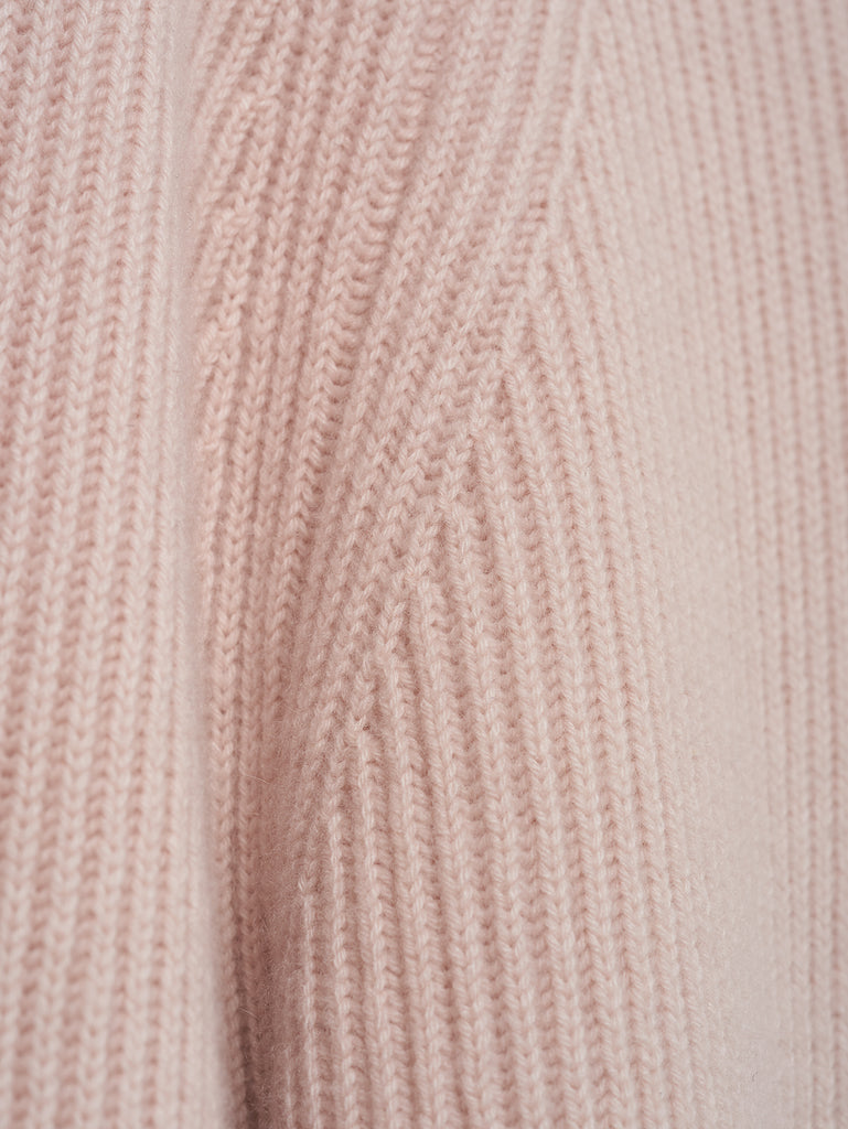 Powder Pink Driving Sweater | Cashmere Jumper | Connolly Cashmere Knit