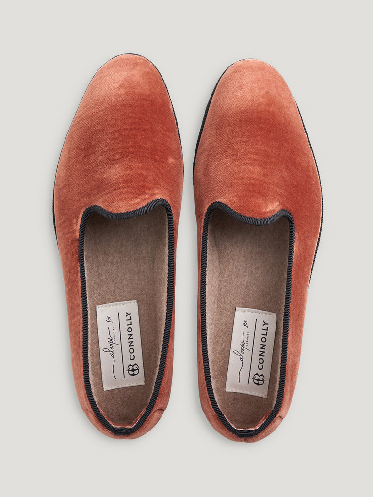 Brick Velvet Slippers | Cashmere Lined Slippers | Venetian Slippers ...