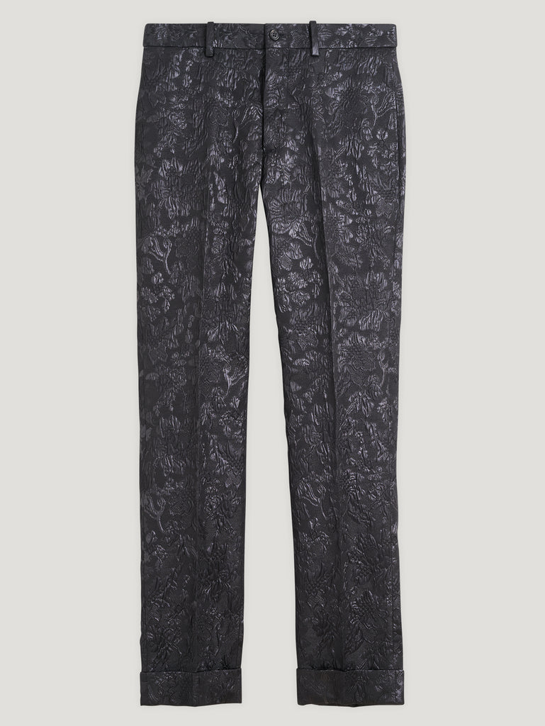 Black Brocade Trousers | Connolly Black Tie Evening Trousers